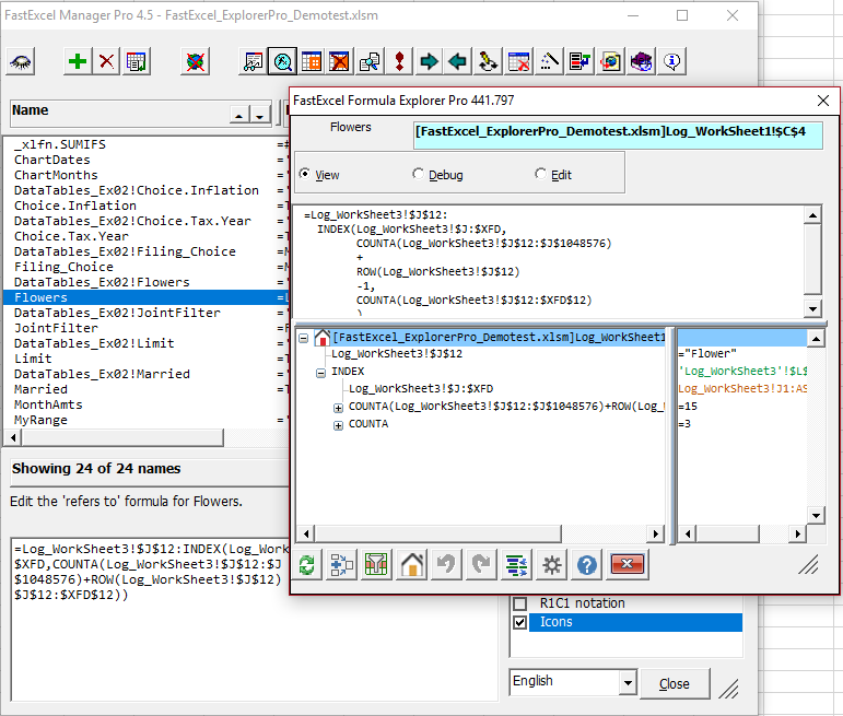 Name Manager Action Buttons