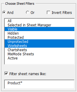 Choose Sheet Filters